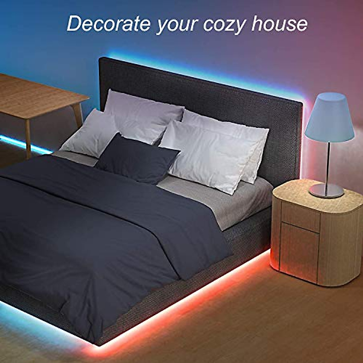 ALED LIGHT Bluetooth LED Strip Lights, 5050 16.4ft/5 Meter Led Lights with Smart-Phone APP Control,IR Remote Control,Waterproof LED Lights Strip for Bedroom,Kitchen,Christmas