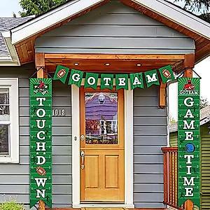 Football Decorations Football Porch Sign Banner Welcome Hanging Door Banner for Sport Theme Party Football Game Time Festival Party Supplies