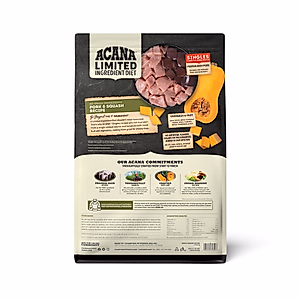 ACANA Singles Limited Ingredient Dry Dog Food, Grain Free, High Protein, Pork & Squash Recipe, 4.5 lb