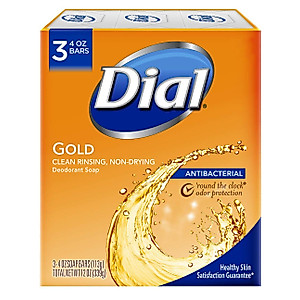 Dial Antibacterial Deodorant Bar Soap, Gold, Moisture Balance - 4 Ounce, 3 Bars (2 Pack)