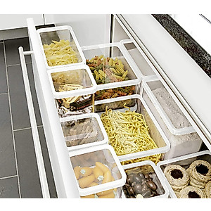 Rotho, Loft, Set of 5 Storage Boxes, Plastic (PP) BPA-Free, Transparent/White, 2 x 2,1l, 1 x 1,0l, 2 x 0,5l (30,0 x 21,0 x 15,0 cm)