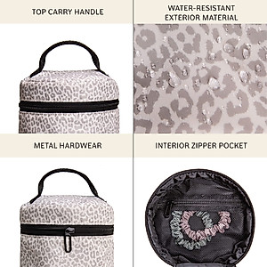 Jadyn Cosmetic Zip Makeup Bag, Travel Cosmetic Pouch for Toiletries, Make Up, and Accessories, Water Resistant Travel Makeup Bags for Women, Designs (Desert Leopard)