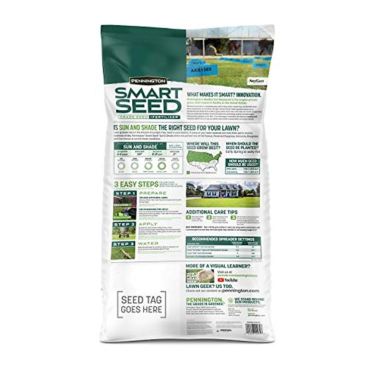 Pennington Smart Seed Sun and Shade Grass Mix 20 lb, Black Label
