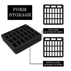 RHCOM Miniature Storage Sturdy Carrying Figure Case with 48 Slot Figurine Minature，Compatible with Warhammer 40k, Dungeons & Dragons and More
