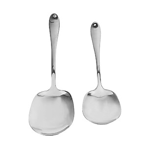 Luxshiny 2pcs Stainless Steel Kitchen Utensil Set Espresso Coffee Stirrer Espresso Spoon Buffet Serving Set Stainless Serving Spoon Big Rice Spoon Salad Spoon Western Food Serving Spoon Mix