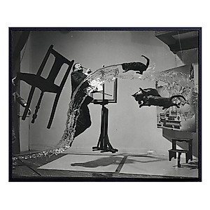 Salvador Dali with Cats Vintage Photo - Surreal 8x10 Wall Art Print, Avant Garde Home Decor - Funny Gift for Artist, Painter - Unframed Photograph Picture Poster