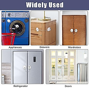 2pcs Refrigerator Lock, Fridge Locks for Kids Self Adhesive No Drilling Refrigerator Door Locks Freezer Lock for Cabinet Window Drawer Appliances