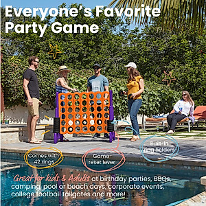 ECR4Kids Jumbo 4-To-Score, Giant Game, Orange, Purple