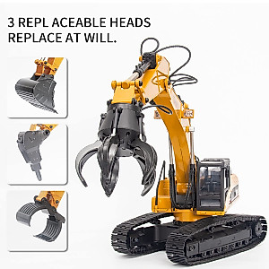 Huina RC Excavator for adults1580 Hobby Remote Control V4 Full Metal RC Excavator Adult huina 580 Construction Vehicle Professional Remote Control Tractor (Default)