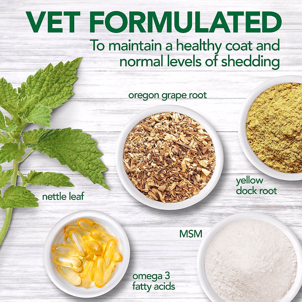 Vet's Best Healthy Coat Shed & Itch Relief Dog Supplements | Relieve Dogs Skin Irritation and Shedding Due to Seasonal Allergies or Dermatitis | 150 Chewable Tablets