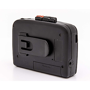 GPO Portable Retro Personal Cassette Player/Recorder with Built-in Speaker & Microphone, FM Radio, 3.5mm Headphone Jack, Earphones Included - Black