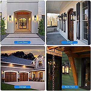 Motion Sensor Outdoor Lights Wall Mount, Dusk To Dawn Exterior Light Fixture ,100% Anti-rust Aluminum Waterproof Porch Light Outside Wall Lights For House, Black Wall Sconce Lanterns With Water Glass