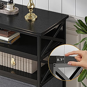 EnHomee Dresser TV Stand for Bedroom Entertainment Center with Fabric Drawers up to 55''TV Media Console Table with Wood Open Shelves Storage Drawer Dresser for Bedroom, Living Room, Entryway, Grey