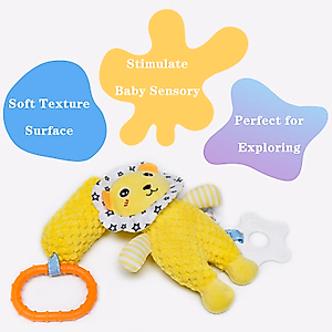 Blppldyci Hanging Toys Infant Sensory Games Car Seats Stroller Crib Activities Montessori Learning Education Travel Essential Birthday Gifts for Newborns Toddlers Boys Girls Ages 3+ Months, Pack of 4