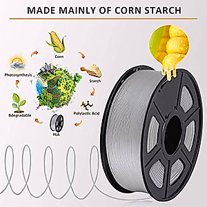 SUNLU PLA 3D Printer Filament, PLA Filament 1.75mm Dimensional Accuracy +/- 0.02 mm, 1 KG Spool, PLA Gray+Purple