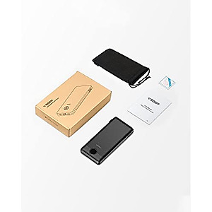 VEGER Portable Charger for iPhone Built in Cables Fast Charging USB C Slim 10000 Power Bank, Wall Plug USB Battery Pack for iPhones, iPad, Samsung More Phones Tablets (Black)