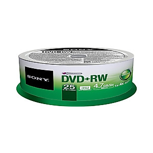 Sony 25DPW47SP DVD+RW 4X 4.7GB Spindle Rewritable DVD, 25-Pack