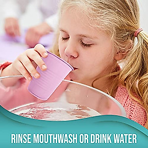 Pruvade Disposable Cups | 50 Pack | 5 oz Plastic Cups, Small Bathroom Cups Perfect as Medicine, Water, Rinsing, Mouthwash Cups, Party Cups, Dental Cups, Multicolor Cups for Kids | Pink Cups