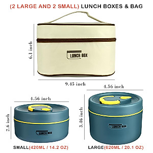 Keweis Bento Box Adult Lunch Box Set, Portable Insulated Lunch Containers with Thermal Bag, Stackable Stainless Steel Leakproof Food Containers for Adults Teens Kids, Set of 4, 68 Oz