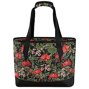 ALAZA Wildflowers Trendy Floral Cooler Bag Insulated Lunch Bag for Women Men, Reusable Leakproof Cooler Tote Shoulder Bag for Picnic Camping Work Office Beach