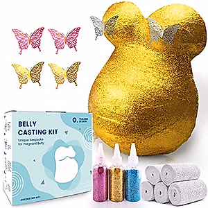 Olicard Belly Casting Kit Pregnancy, Belly Cast Kit for Expecting Mothers, Pregnancy Belly Mold Casting Kit, Unique Keepsake for Pregnant Belly, Perfect Baby Shower & Pregnancy Gifts (Glitter)