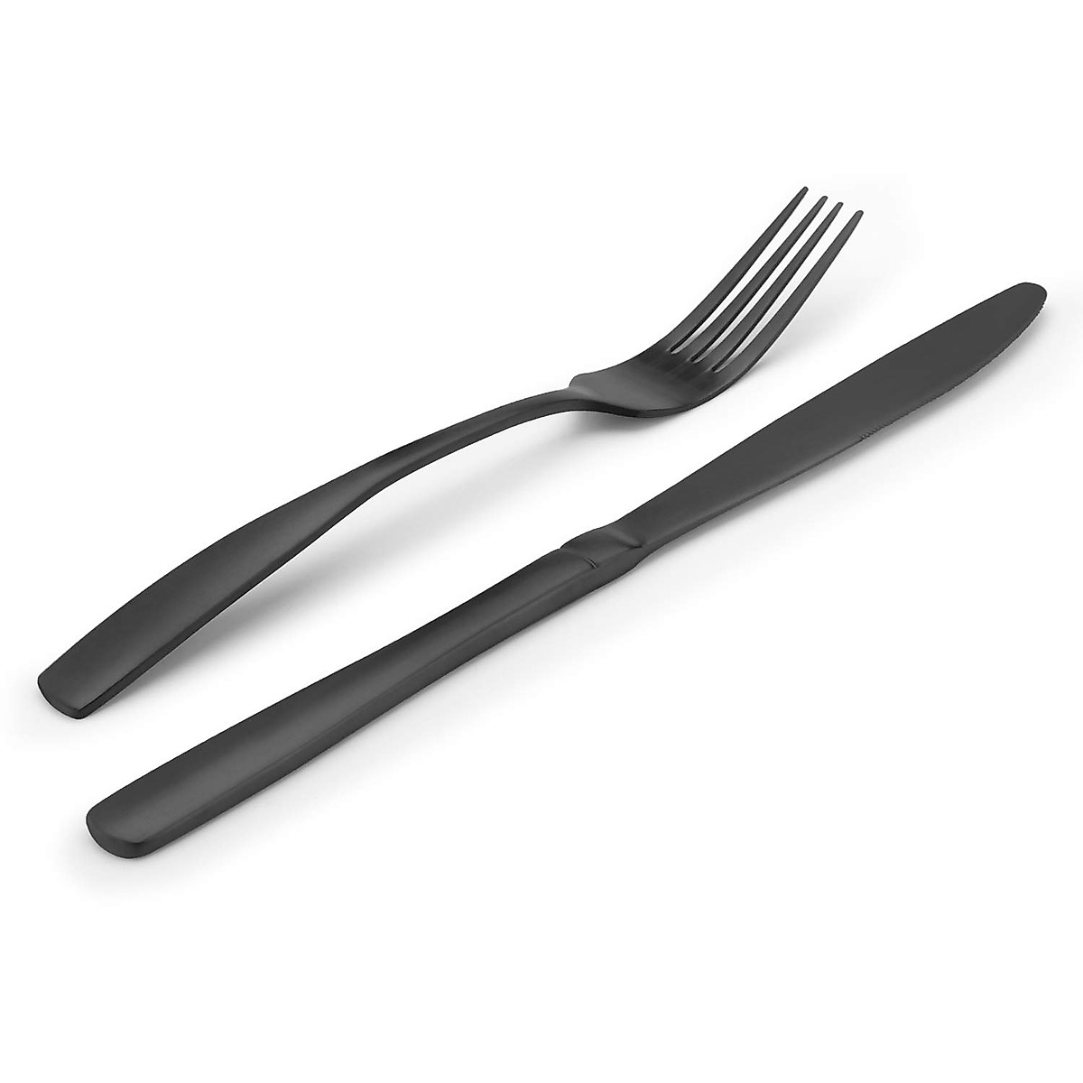 Matte Black Silverware Set, Bysta 20-Piece Stainless Steel Flatware Set, Kitchen Utensil Set Service for 4, Tableware Cutlery Set for Home and Restaurant, Satin Finish, Dishwasher Safe
