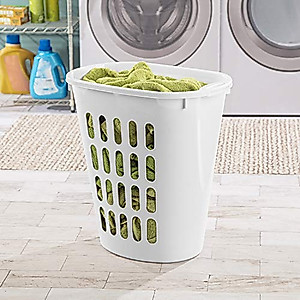 Sterilite 12568006 Open Laundry Hamper, White, 6-Pack