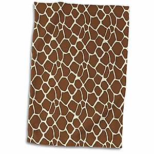 3D Rose Brown Giraffe Print TWL_202378_1 Towel, 15" x 22", Multicolor