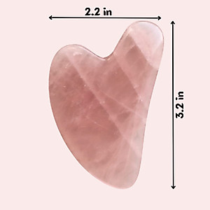 Mount Lai Rose Quartz Gua Sha Facial Tools, Facial Sculptor Skin Care Guasha Tool for Face and Body, Self Care Face Massager to Relieve Muscle Tension and Reduce Puffiness