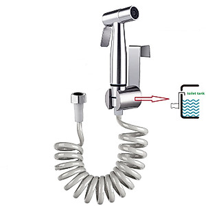 Handheld Bidet Sprayer for Toilet Portable Pet Shower Toilet Water Sprayer Seat Bidet Attachment Bathroom Stainless Steel Spray for Personal Hygiene (Hook)