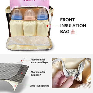 XIUCOO Custom African American Pink Black Girl Diaper Bag Backpack with Name Personalized Nappy Shoulders Bag Women Men Gifts 10.83 x 6.69 x15 inch (LxWxH)