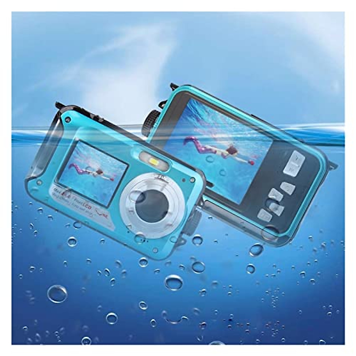 DYOSEN Digital Camera Aparat Cyfrowy Ekran Aparat Cyfrowy Selfie Wideorejestrator Do Podwodne Nagrywanie DV Digital Camera Photography (Color : Blue)