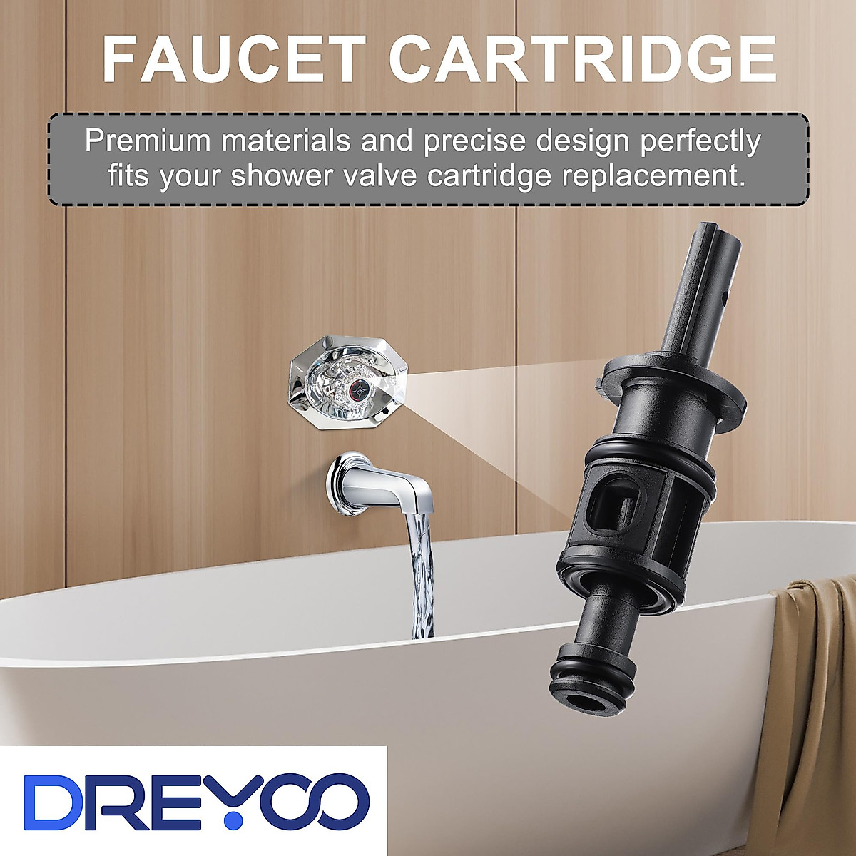 Dreyoo 2 Pack Replacement for 9742920 S742920 Shower Faucet Cartridge, Compatible with Price/Pfister Avante Shower Cartridge Replacement, Faucet Valve Parts, Push Pull Cartridge