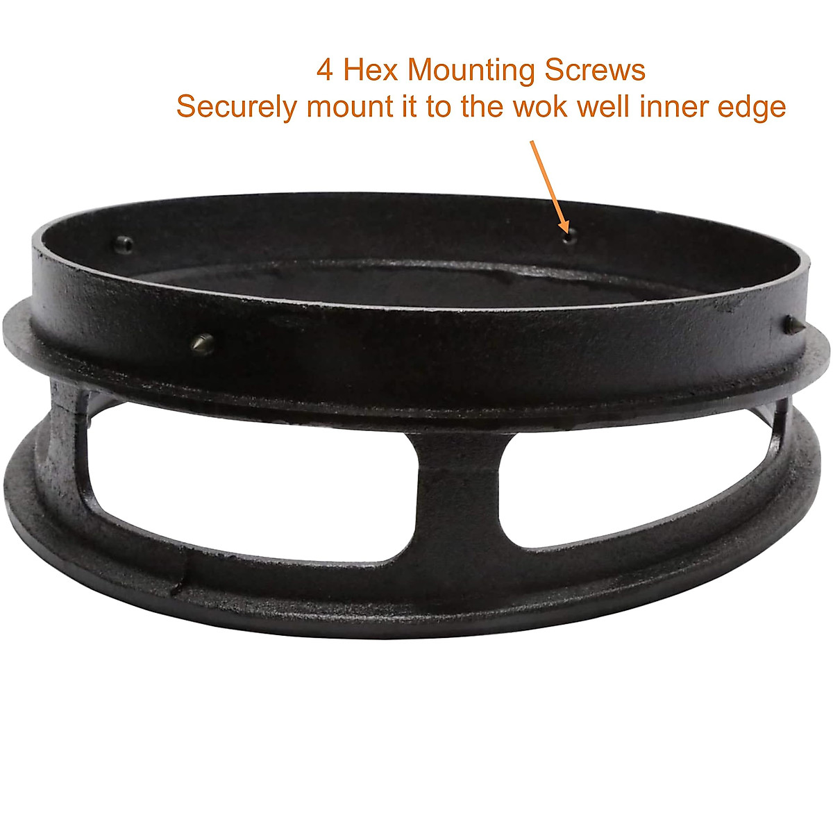 Leyso 13” Diameter 3 Opening Cast Iron Rim to Replace the Worn Out Wok Ring for Chinese Wok Range (13" Cast Iron)