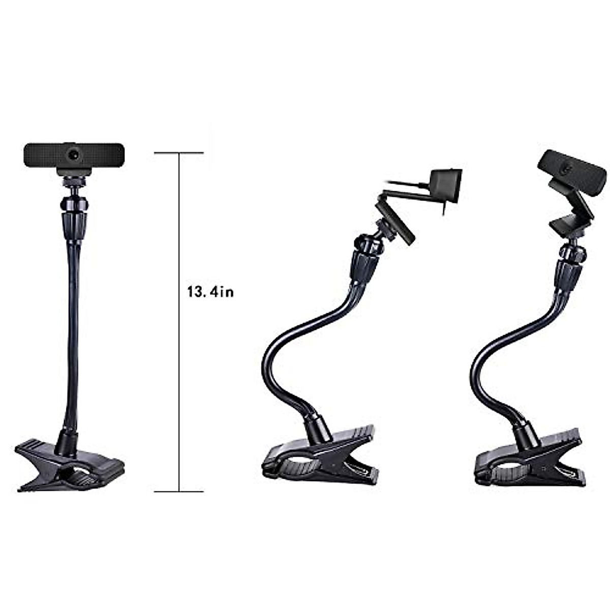 Smatree Webcam Stand, Flexible Jaws Clamp Clip Mount Holder Compatible for Logitech Webcam C925e C922x C922 C930e C930 C920 C615, GoPro Hero 11/10/9/8/7/6/5, Arlo Ultra/Pro/Pro 2/Pro 3