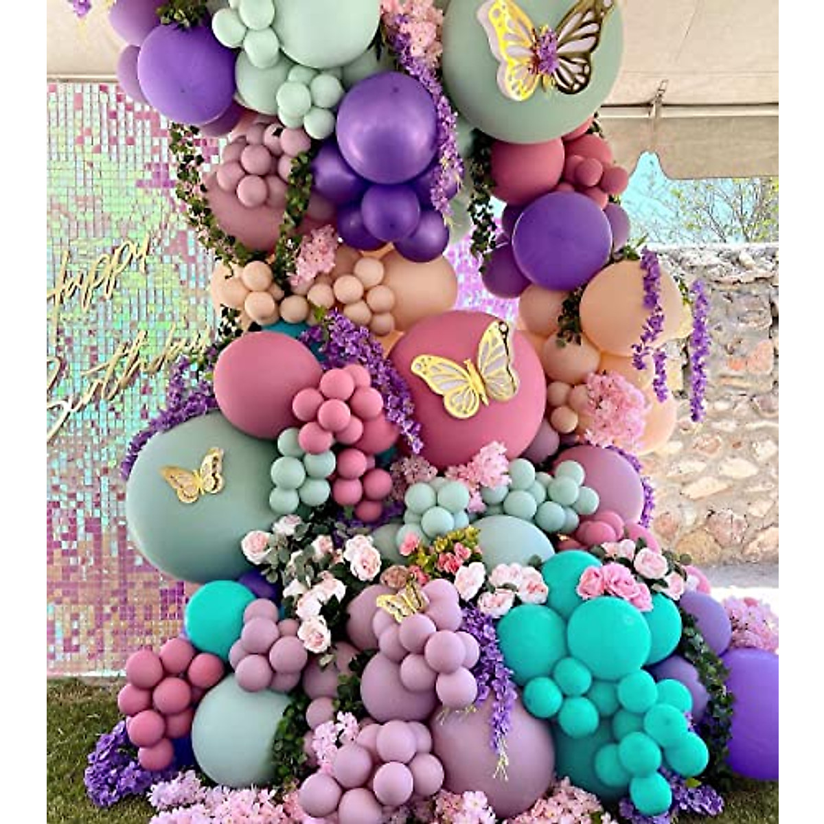 Captank Purple Pink Balloon Garland - Tiffany Blue Macaron Green Orange Balloons 179Pcs Latex Thick Pastel Red Lilac Balloons Arch Kit For Birthday Baby Shower Anniversary Bridal Wedding Engagement