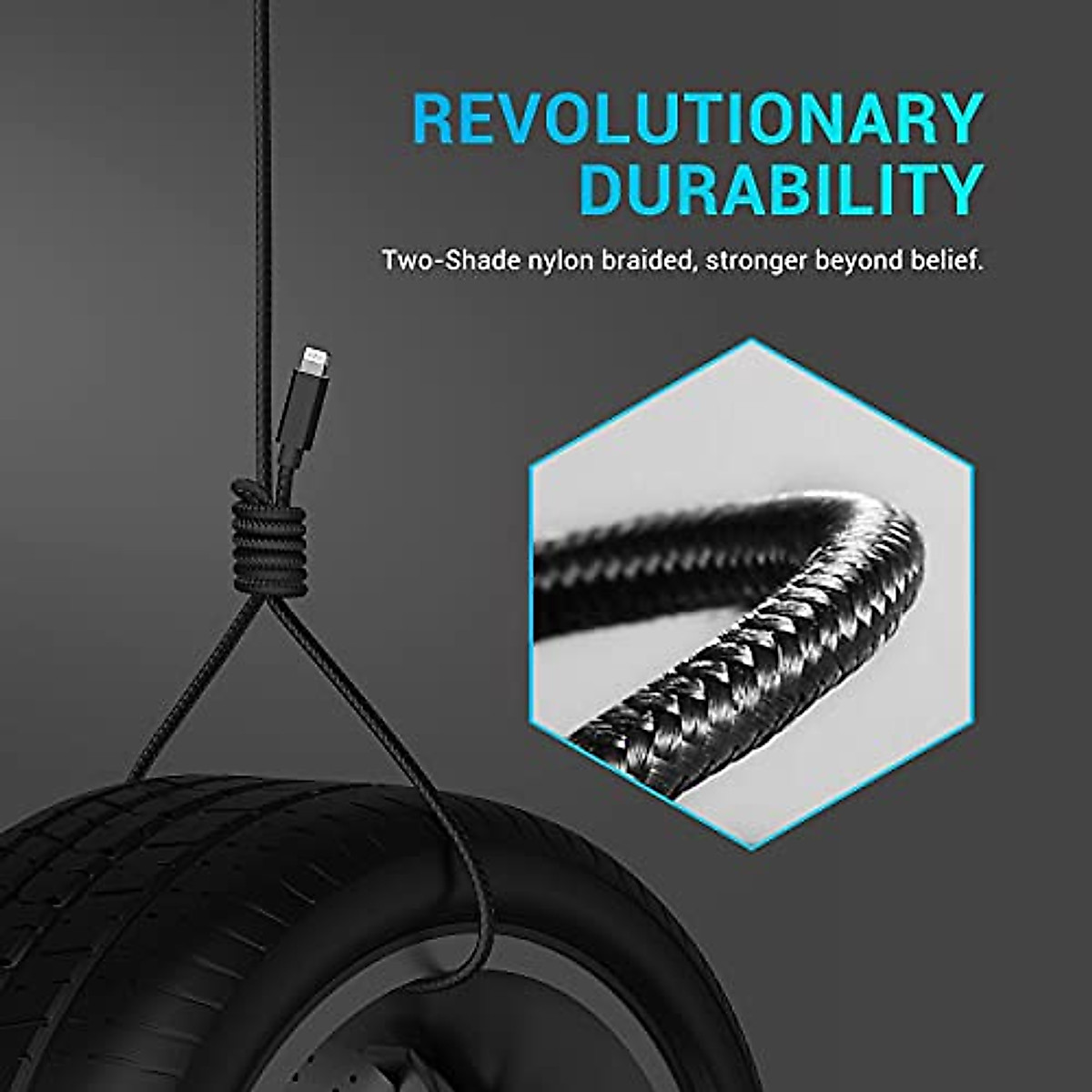 Elktry USB C to Lightning Cable MFi Certified, 3Pack 6FT Long iPhone 14 Charger Cord, Nylon Braided Fast Charging Cable, Compatible with iPhone 13/12 Pro Max/12/11 Pro/11/X/XS/XR/8 Plus/iPad - Black