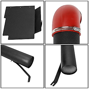 SUPERFASTRACING 4" Cold Air Intake System + Heat Shield Replacement for 1999-2006 GMC/Chevy V8 4.8L/5.3L/6.0L Silverado 1500/2500/3500 (Black&Red)
