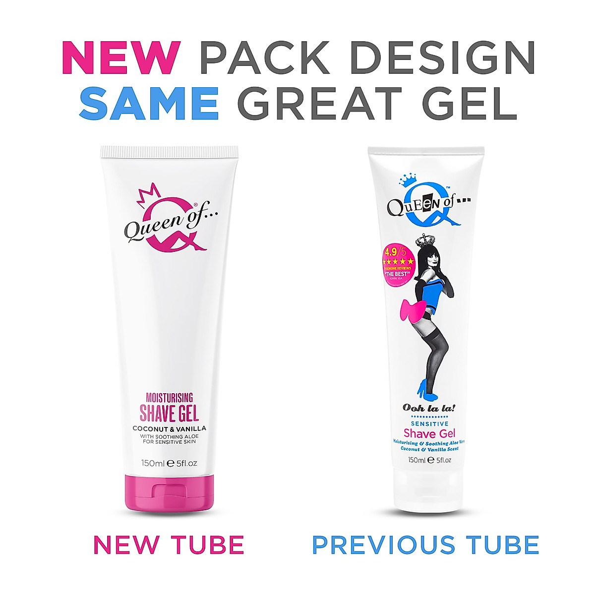 Queen of Ooh la la! Sensitive Moisturising Coconut and Vanilla Shaving Gel For Women 150ml QUAD PACK