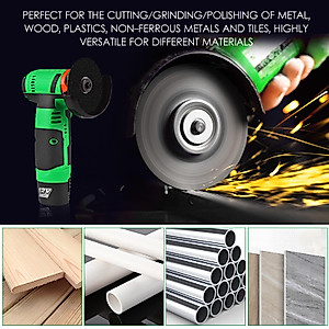 12V Cordless Angle Grinder Tool Kit, Portable Lithium Electric Angle Grinder, 19500rpm Mini Rechargeable Power Cutter with 2pcs Batteries 2pcs Grinding Discs