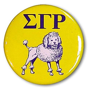 Sigma Gamma Rho Sorority Round POODLE Button Pin