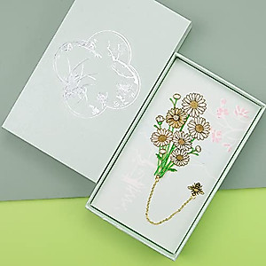 Fantasyon Daisy Metal Bookmark for Book Lovers Teacher's Day Anniversary Christmas Birthday Graduation Valentine's Day Gifts for Women Girl Readers Book Markers
