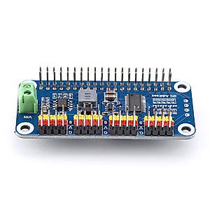 Raspberry Pi Expansion Board,Jadpes Steering Actuator Driver Board 16-Channel 2-Bit Resolution Raspberry Pi PWM Servo Motor IIC Interface Module for Robot
