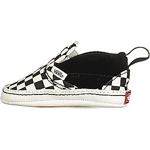 Vans, Infant Slip-On V Crib Sneakers (1, Black/True White Checkerboard)