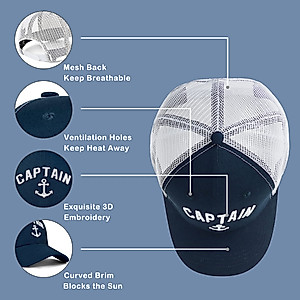 singwe Captain Hat Boat Accessories Captain Skipper Navy-Blue Baseball Cap Gorras para Hombres Originales Women Men Golf Hat