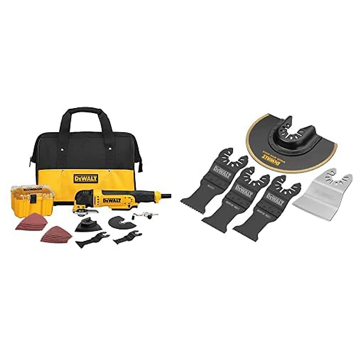 DEWALT DWE315K Multi Material Corded Oscillating Tool Kit with DWA4216 5-Piece Oscillating Accessory Kit