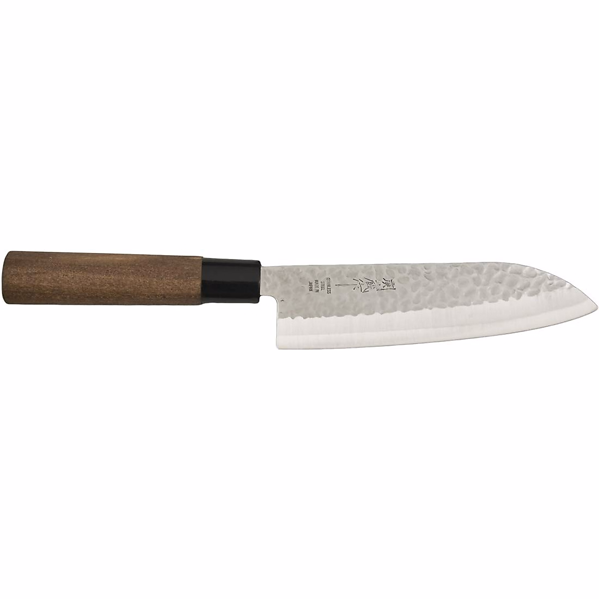 Hinomaru Collection Sekizo Japan Quality Stainless Steel Santoku Multi Purpose Chefs Knife 11.75" Itamae Sushi Chef Knife With Wooden Handle Made In Japan (Hammered Blade)