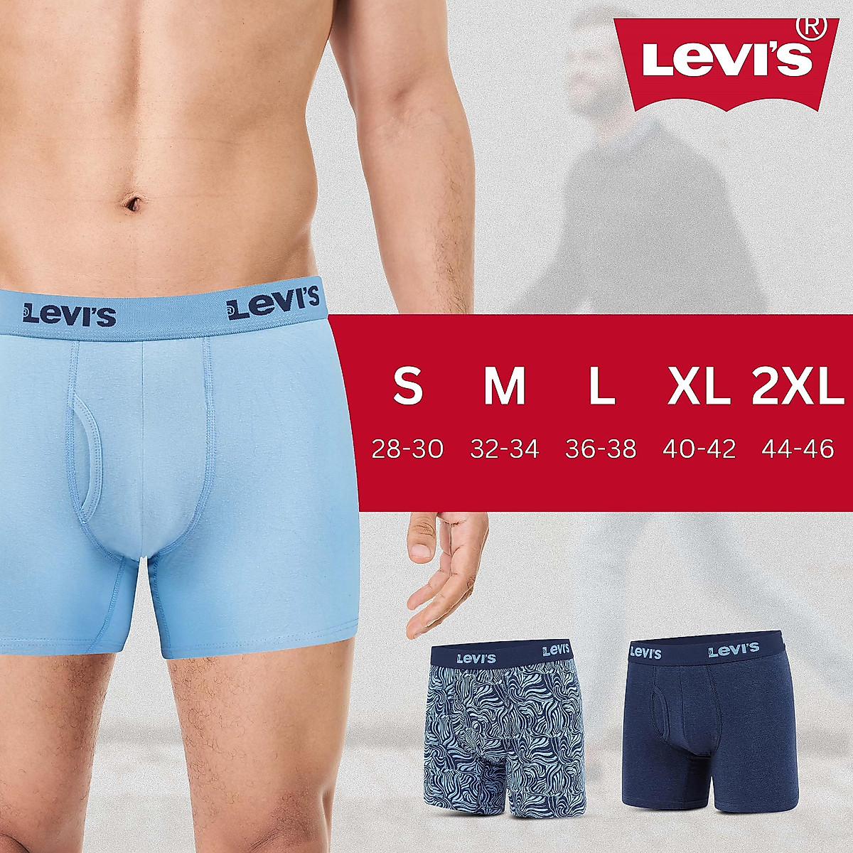 Levi's Boxer Briefs for Men, Cotton Stretch Breathable Men's Underwear 3 Pack Assorted