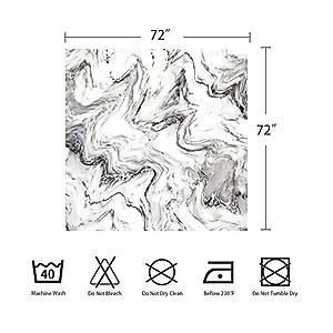 Gibelle Grey Marble Shower Curtain for Bathroom, Abstract Granite Marble Fabric Shower Curtain, Modern Luxury Art Waterproof Shower Curtain Set Unique Bath Accessories, White Gray, 72x72