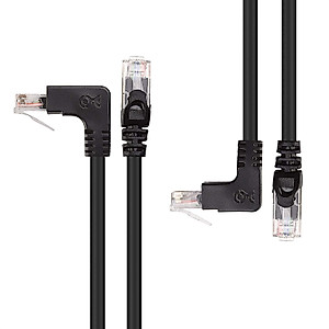 Cable Matters 10Gbps Combo-Pack 90 Degree Cat 6, Cat6 Right Angle Ethernet Cable 10 ft (Right Angle Down + Right Angle Up)